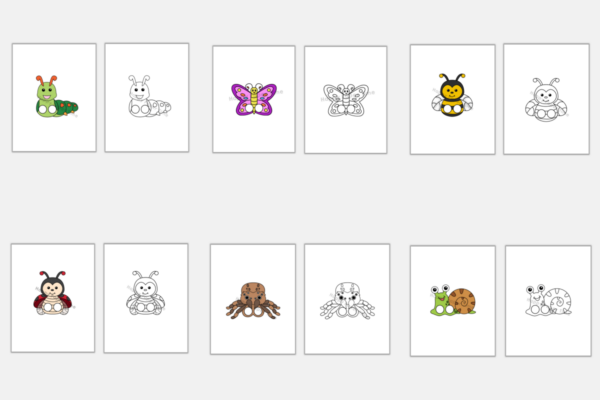Bugs Insects Finger Puppets Animal Printable Coloring Paper Craft ...