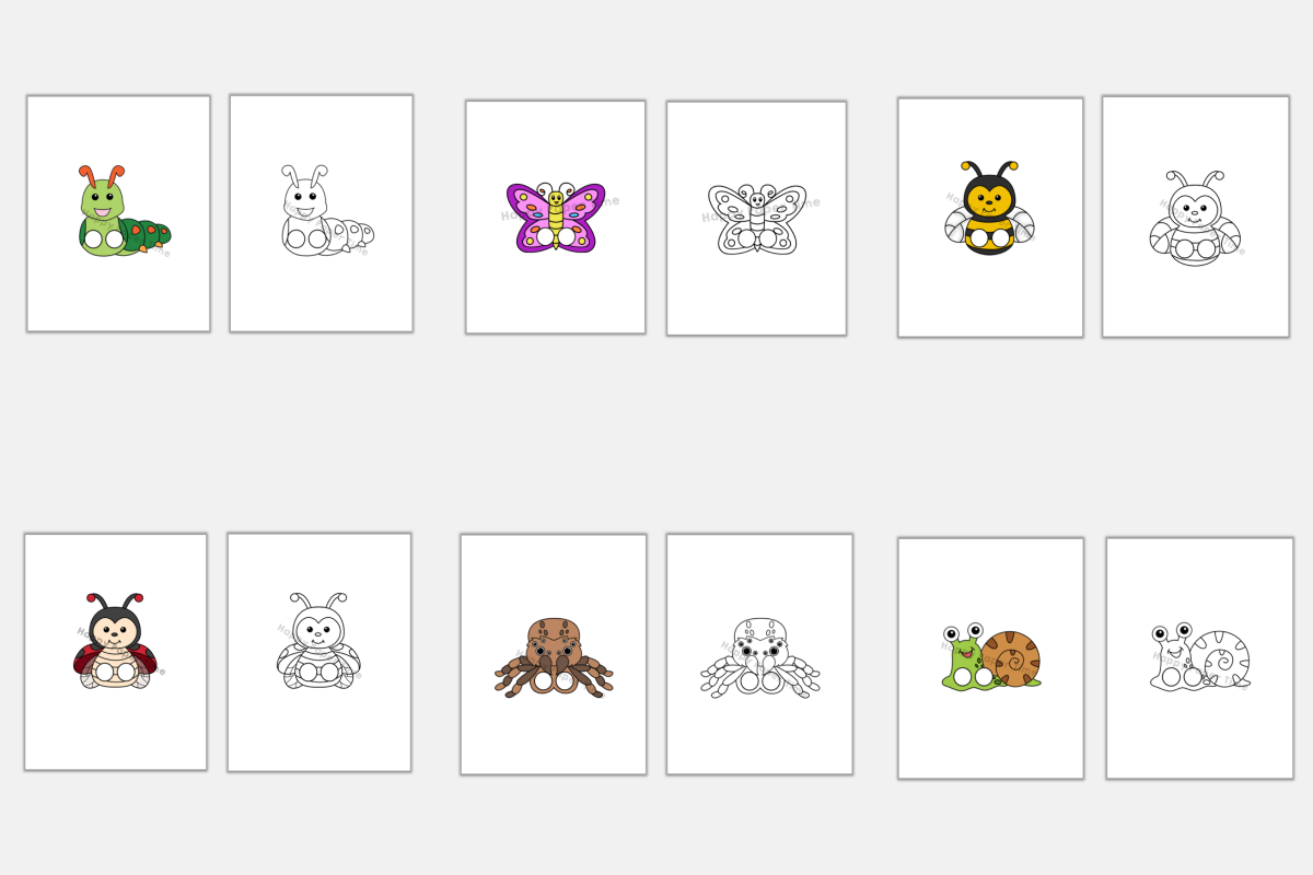 Bugs Insects Finger Puppets Animal Printable Coloring Paper Craft ...