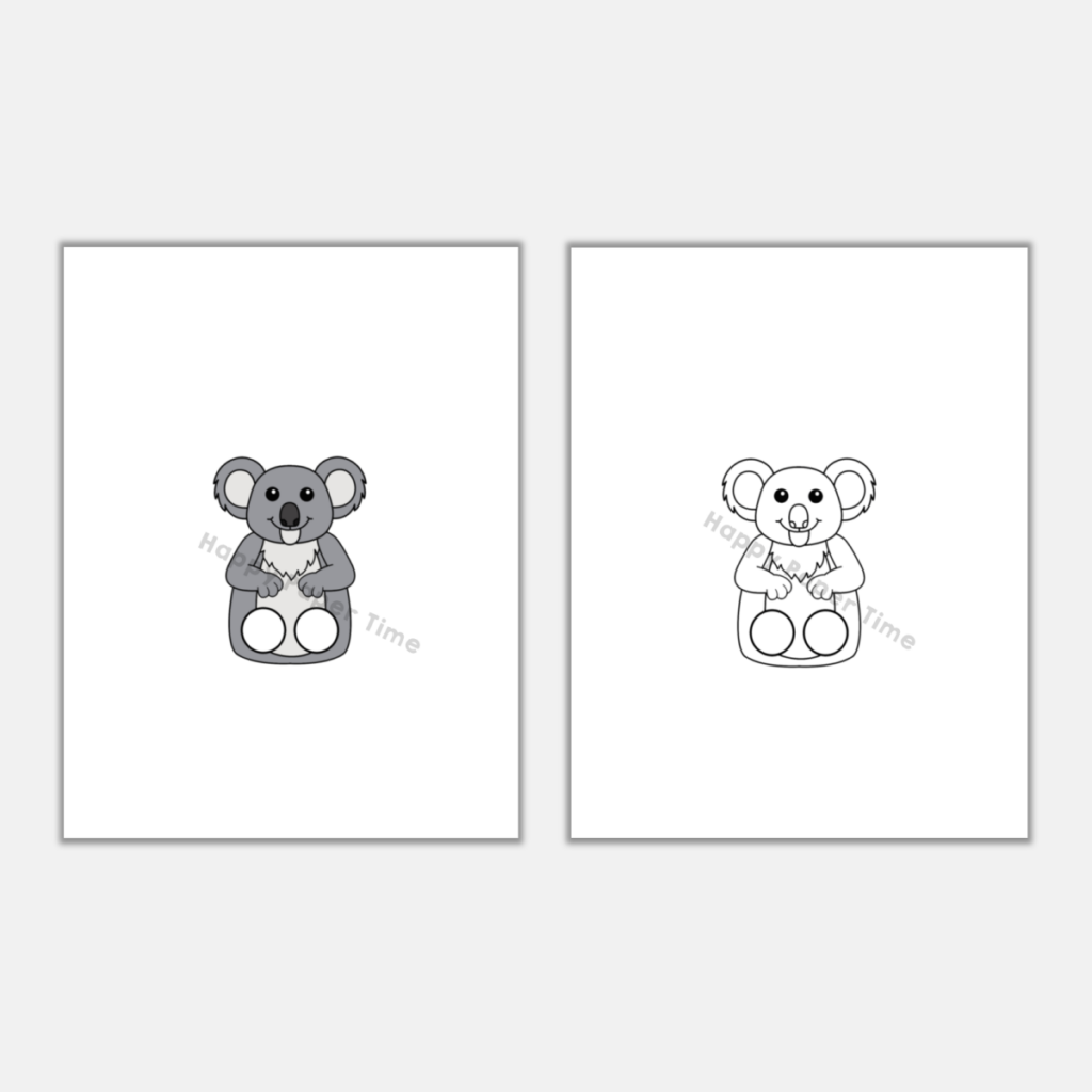 Koala Finger Puppet Printable Australian Animal Coloring Paper Craft ...
