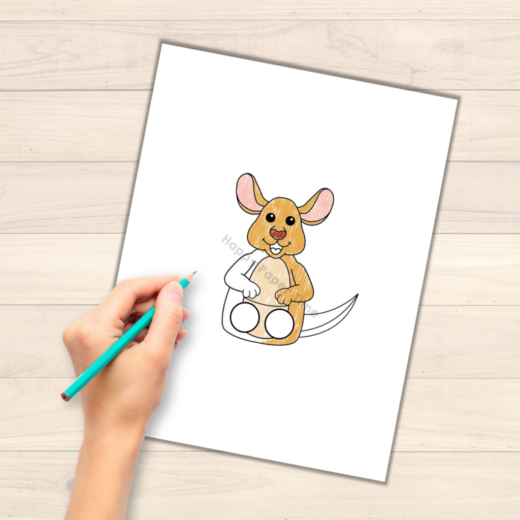 Kangaroo Finger Puppet Printable Australian Animal Coloring Paper Craft ...