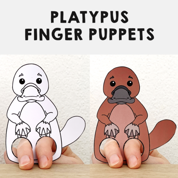Platypus Finger Puppet Printable Australian Animal Coloring Paper Craft ...