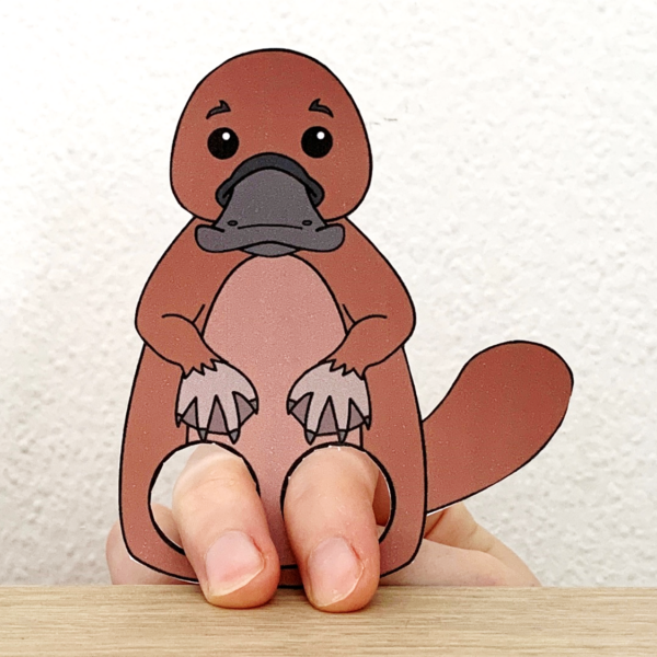 Platypus Finger Puppet Printable Australian Animal Coloring Paper Craft ...