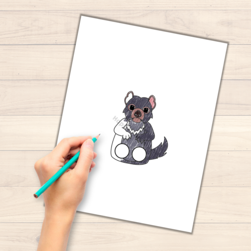 Tasmanian Devil Finger Puppet Printable Australia Animal Coloring Paper ...