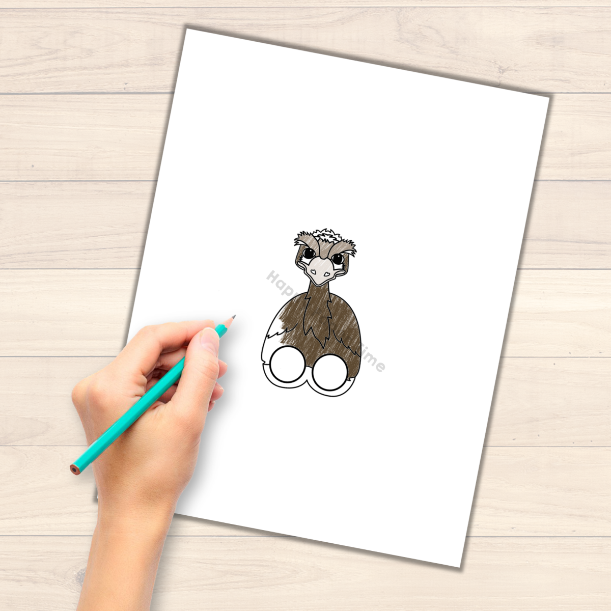 Emu Finger Puppet Printable Australian Animal Coloring Paper Craft ...