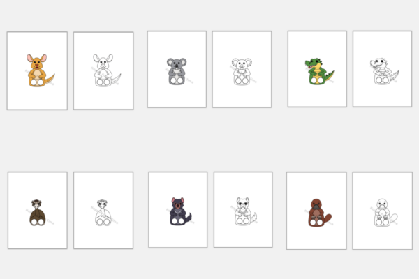 Australian Animals Finger Puppets Printable Coloring Paper Craft ...