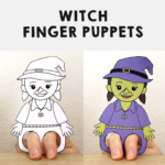 Halloween Finger Puppets Spooky Day Printable Coloring Paper Craft ...