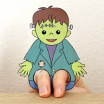 Frankenstein Finger Puppet Printable Halloween Coloring Paper Craft ...