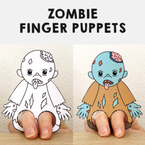 Halloween Finger Puppets Spooky Day Printable Coloring Paper Craft ...