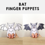 Bat Finger Puppet Printable Halloween Coloring Paper Craft Activity ...