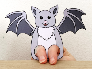 Bat Finger Puppet Printable Halloween Coloring Paper Craft Activity ...