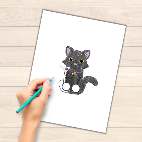 Black Cat Finger Puppet Printable Halloween Coloring Paper Craft ...
