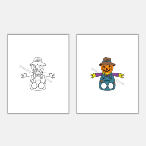 Scarecrow Finger Puppet Printable Halloween Coloring Paper Craft ...