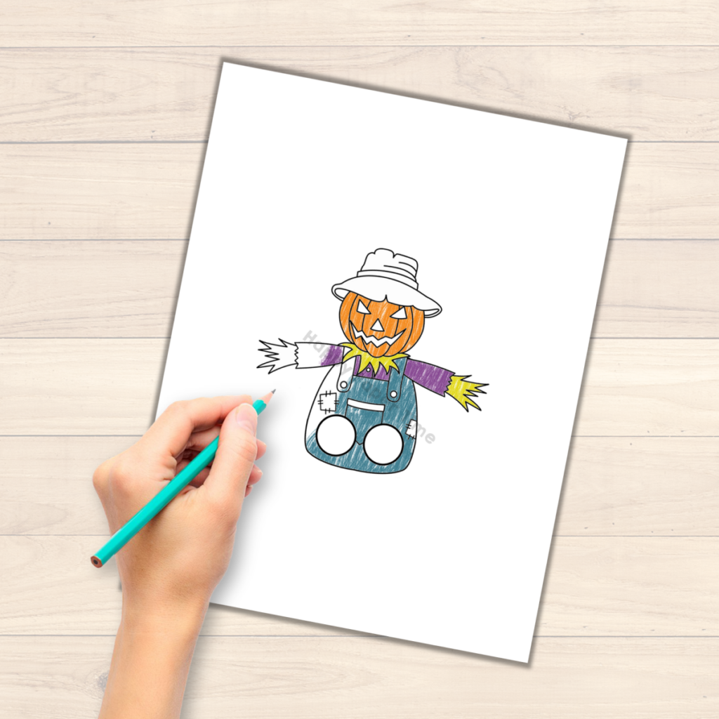 Scarecrow Finger Puppet Printable Halloween Coloring Paper Craft ...