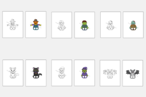 Halloween Finger Puppets Spooky Day Printable Coloring Paper Craft ...