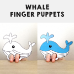 Whale Finger Puppet Printable Sea Ocean Animal Coloring Paper Craft ...