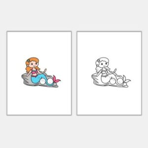 Mermaid Finger Puppet Printable Sea Ocean Beach Coloring Paper Craft ...