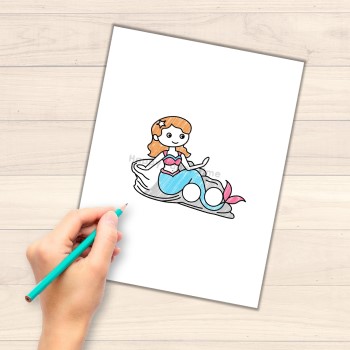 Mermaid Finger Puppet Printable Sea Ocean Beach Coloring Paper Craft ...