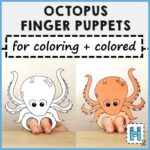 Octopus Finger Puppet Printable Sea Ocean Animal Coloring Paper Craft ...