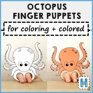 Ocean Animals Finger Puppets Sea Summer Printable Coloring Paper Craft ...