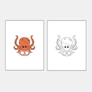 Octopus Finger Puppet Printable Sea Ocean Animal Coloring Paper Craft ...