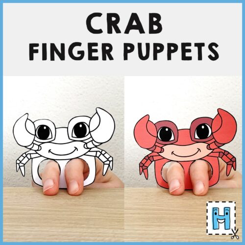 Crab Finger Puppet Printable Sea Ocean Animal Coloring Paper Craft ...