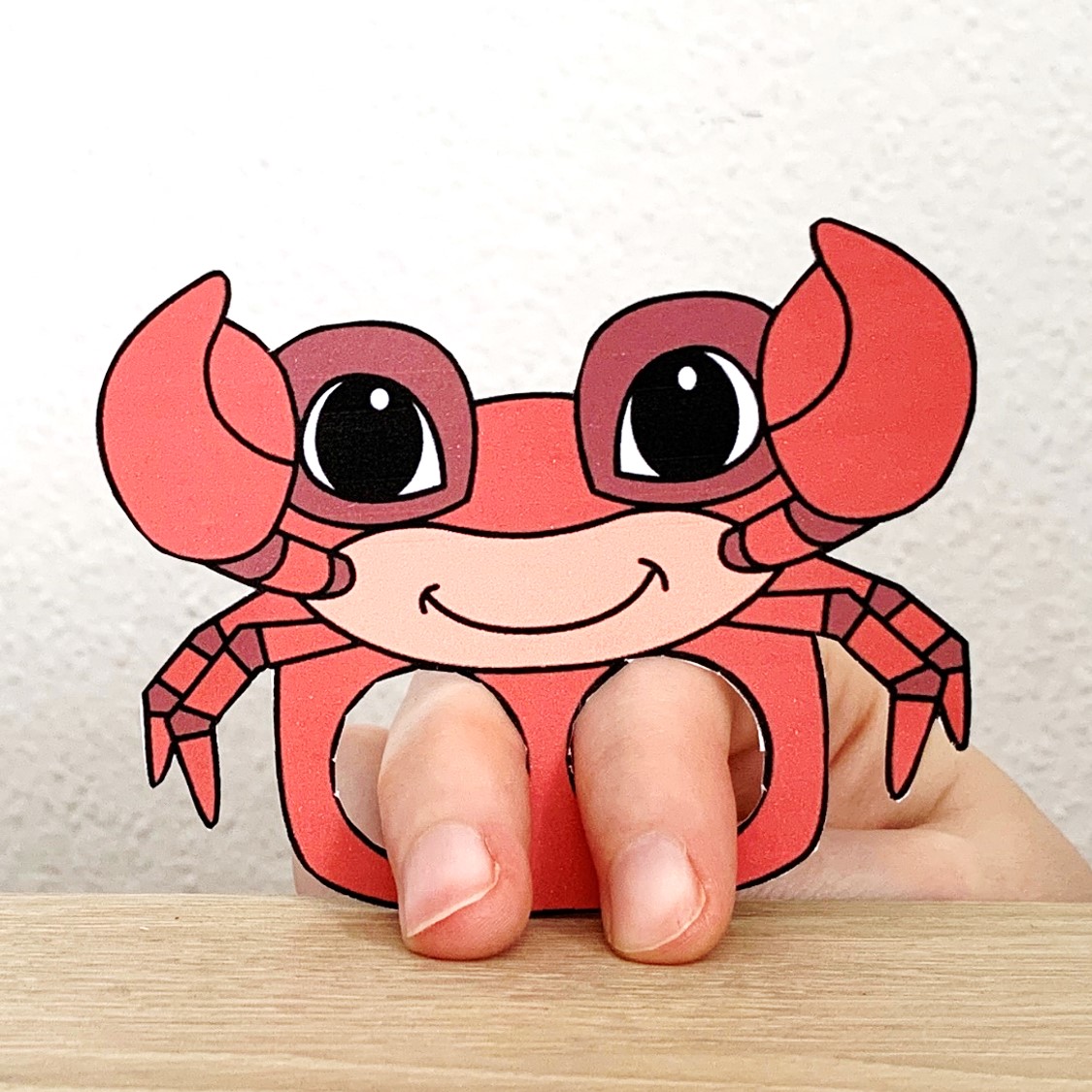 Crab Finger Puppet Printable Sea Ocean Animal Coloring Paper Craft ...