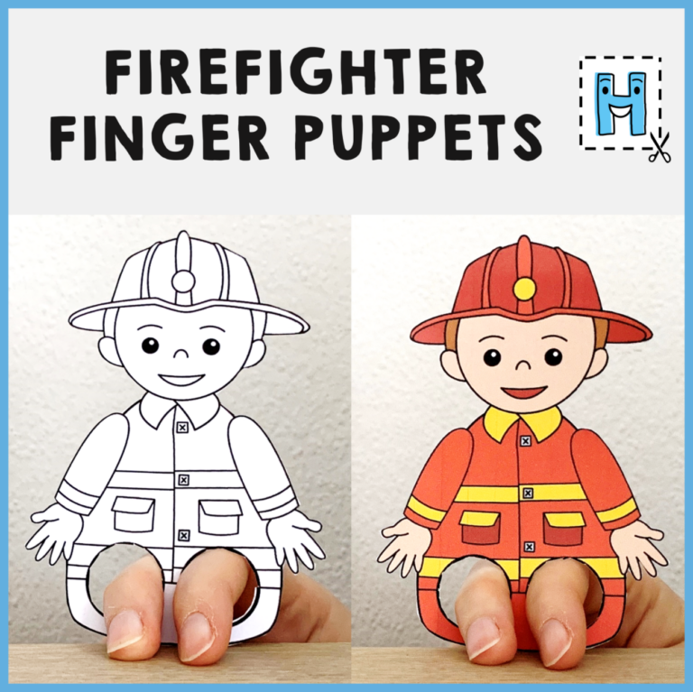 Community Helpers Finger Puppets Career Day Printable Coloring Craft ...