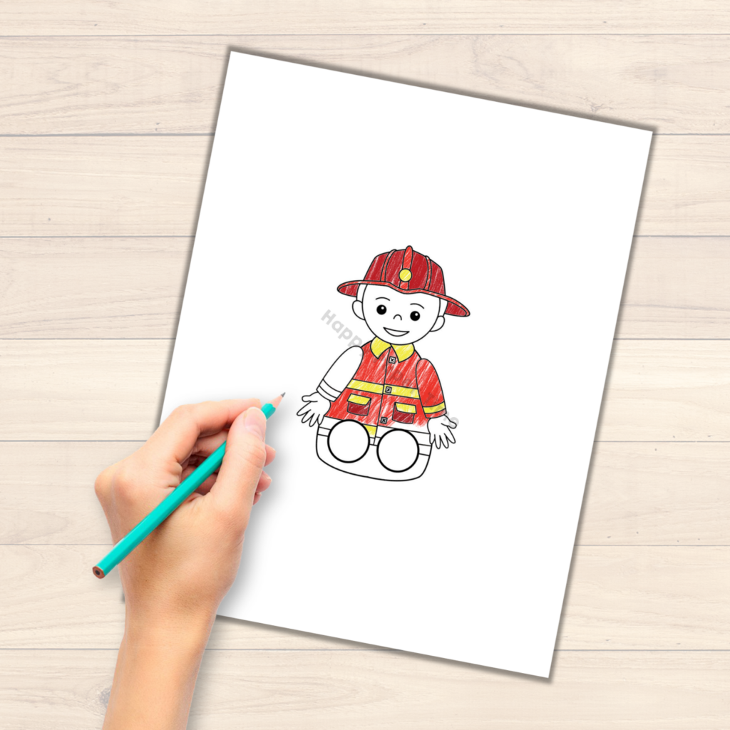 Firefighter Finger Puppet Printable Fireman Career Coloring Paper Craft ...