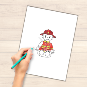 Firefighter Finger Puppet Printable Fireman Career Coloring Paper Craft ...