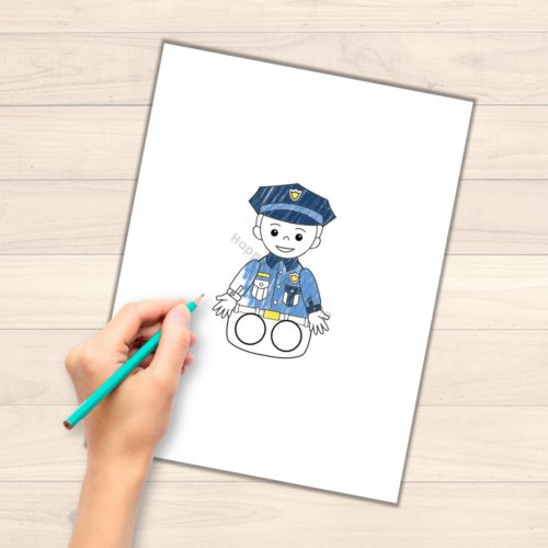 Police Officer Finger Puppet Printable Career Day Coloring Paper Craft ...