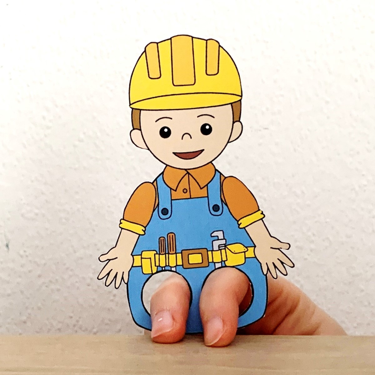 Builder Finger Puppet Printable Worker Career Coloring Paper Craft ...