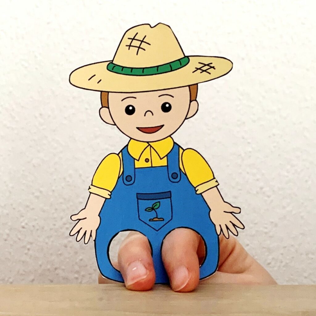 Farmer Finger Puppet Printable Worker Career Coloring Paper Craft ...