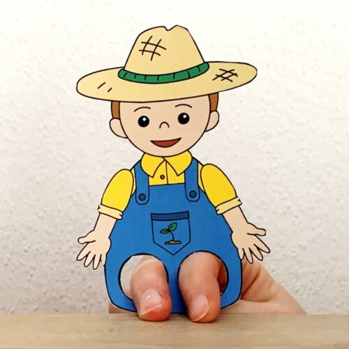 Farmer Finger Puppet Printable Worker Career Coloring Paper Craft ...