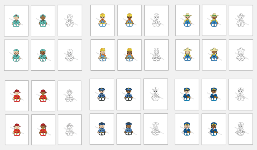 Community Helpers Finger Puppets Career Day Printable Coloring Craft ...