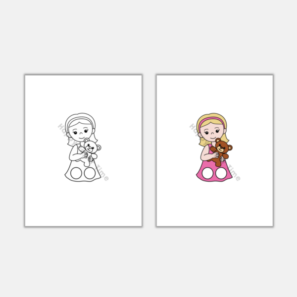 Little Girl Finger Puppet Printable Coloring Paper Craft Activity ...