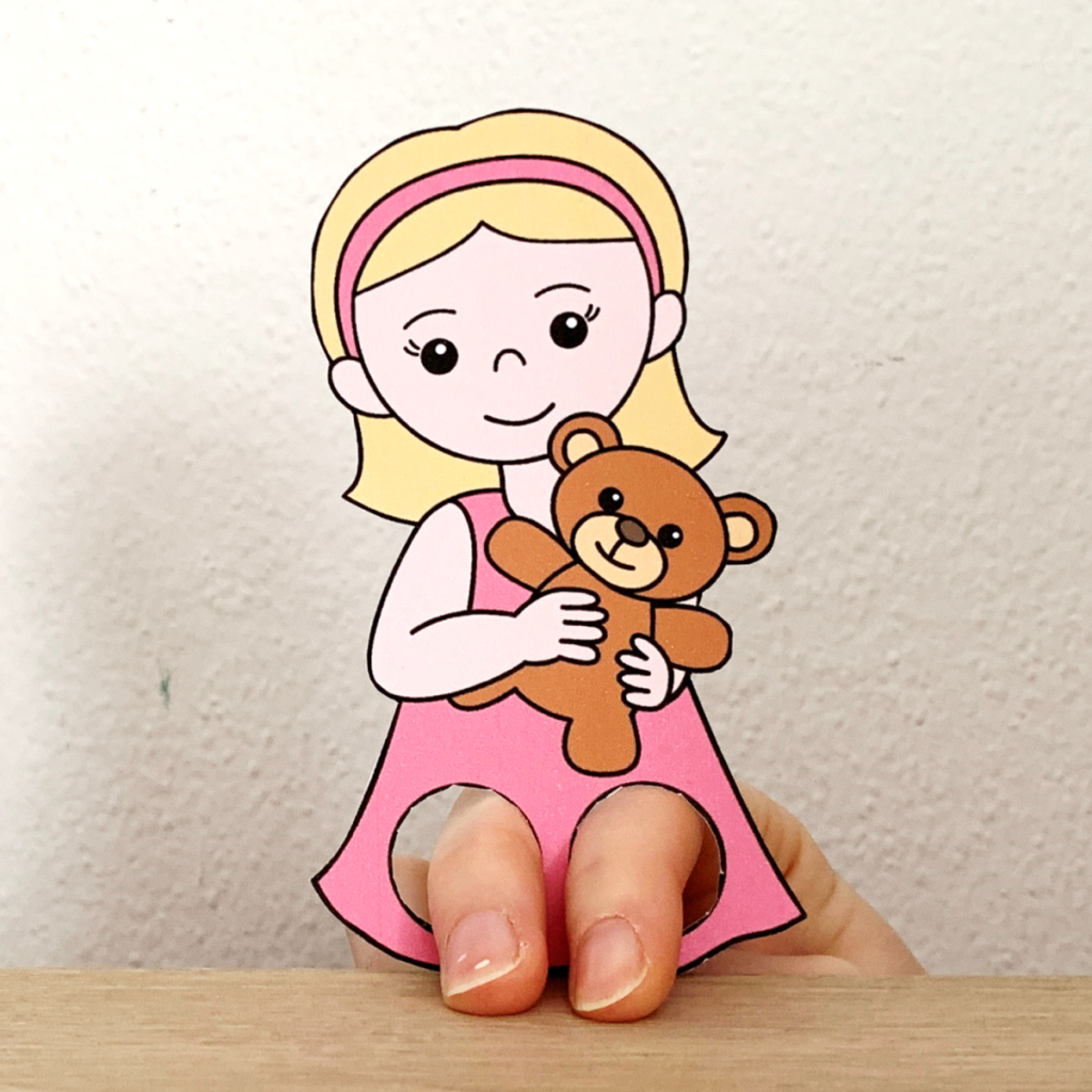Little Girl Finger Puppet Printable Coloring Paper Craft Activity ...