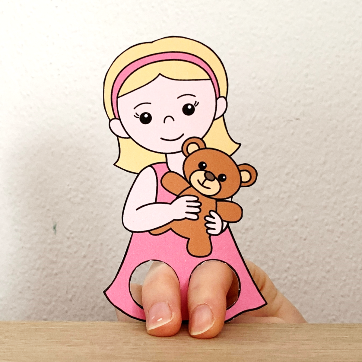 Little Girl Finger Puppet Printable Coloring Paper Craft Activity ...