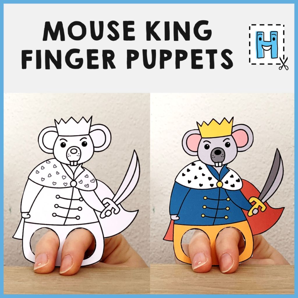 Mouse King Finger Puppet Printable Nutcracker Coloring Paper Craft ...