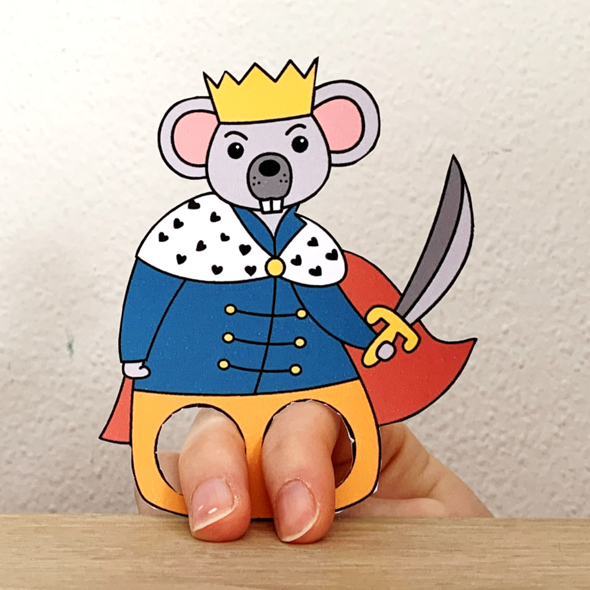 Mouse King Finger Puppet Printable Nutcracker Coloring Paper Craft ...