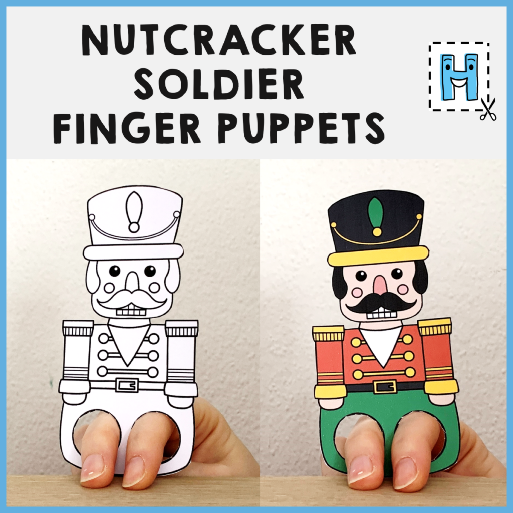 Nutcracker Toy Finger Puppet Printable Winter Christmas Paper Craft ...