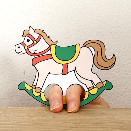 Toy Horse Finger Puppet Printable Coloring Winter Christmas Paper Craft ...