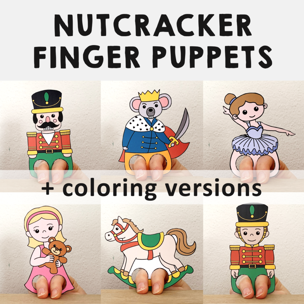 Nutcracker Finger Puppets Printable Winter Christmas Paper Craft ...