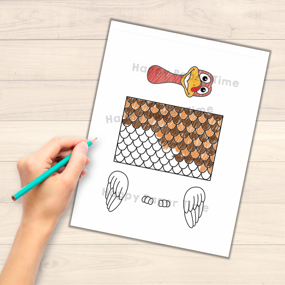 Turkey Thanksgiving toilet paper roll craft Printable Animal Coloring ...