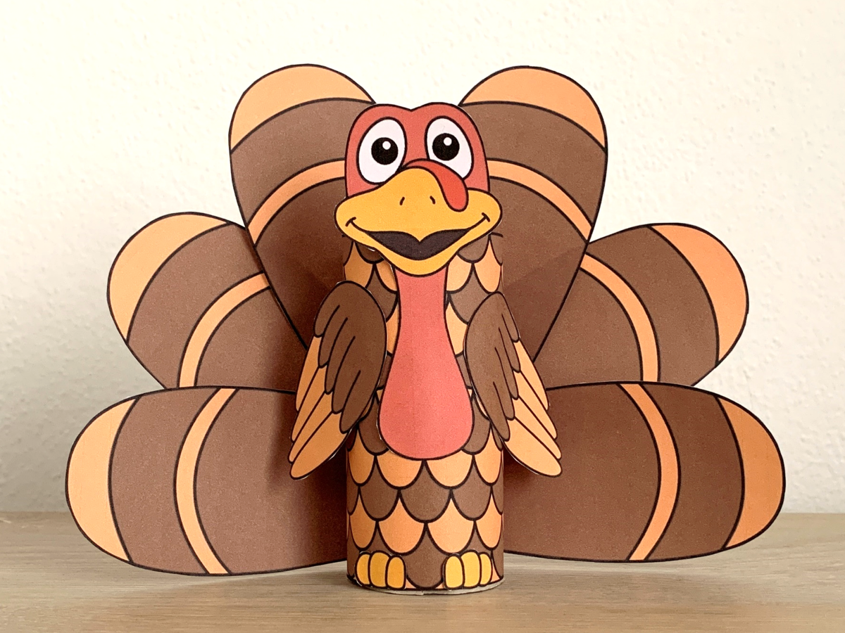 Turkey Thanksgiving toilet paper roll craft Printable Animal Coloring ...