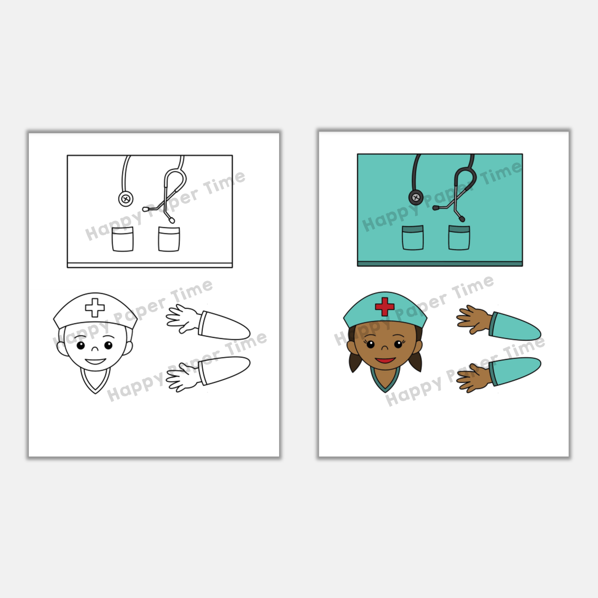 Nurse toilet paper roll craft Printable Career Day Community Helper ...