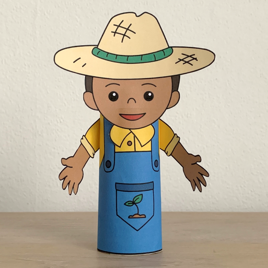 Farmer toilet paper roll craft Printable Career Day Community Helper ...