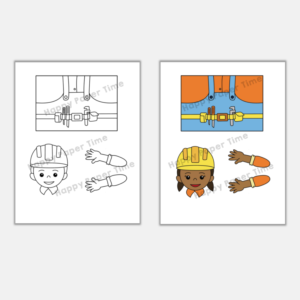 Builder toilet paper roll craft Printable Career Day Community Helper ...