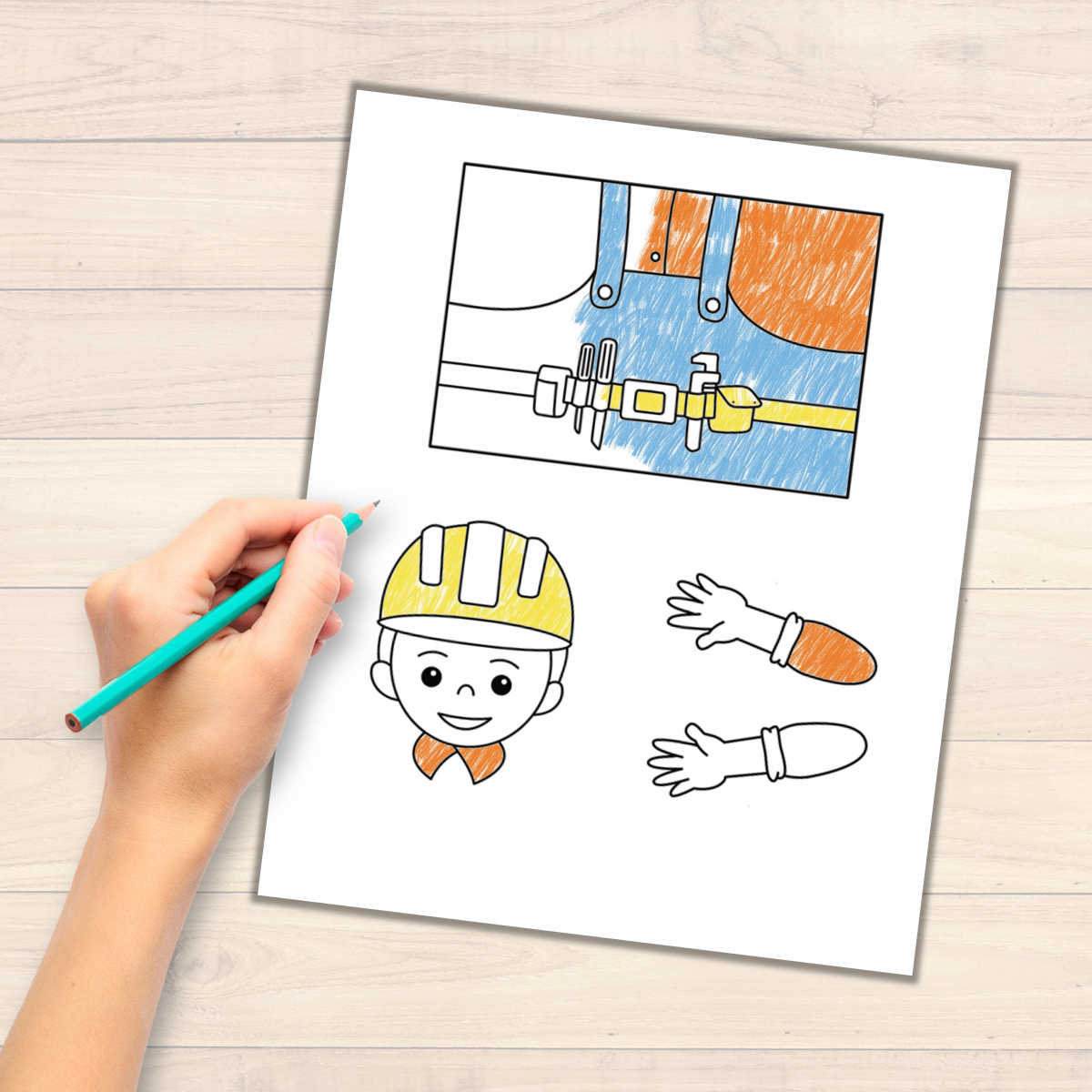 Builder toilet paper roll craft Printable Career Day Community Helper ...