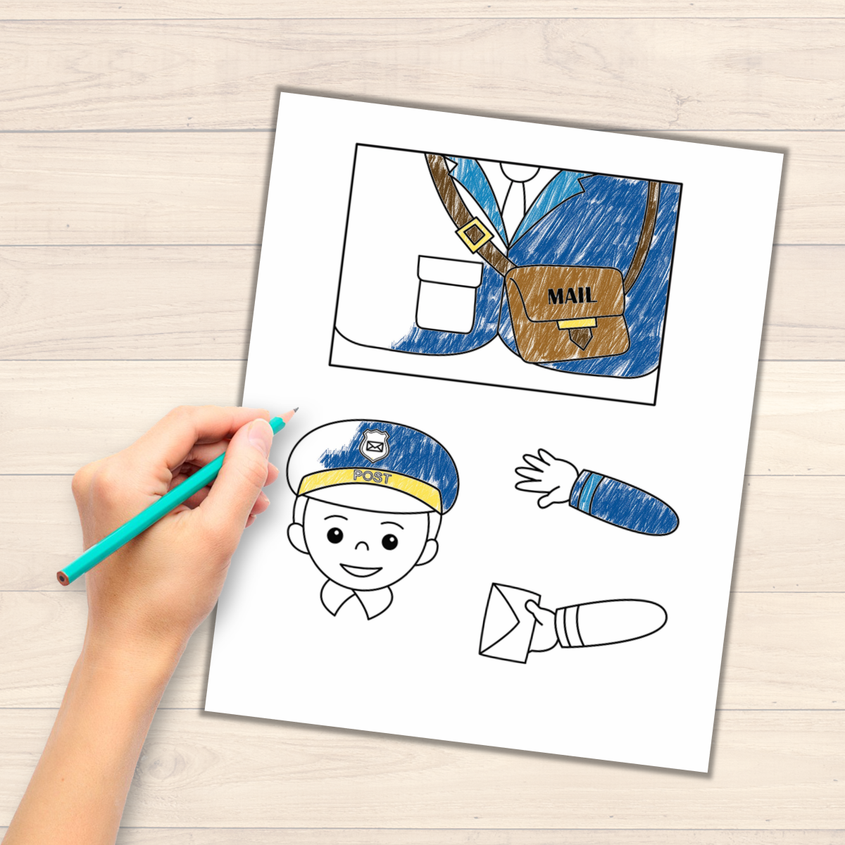 Postman toilet paper roll craft Printable Career Day Community Helper ...