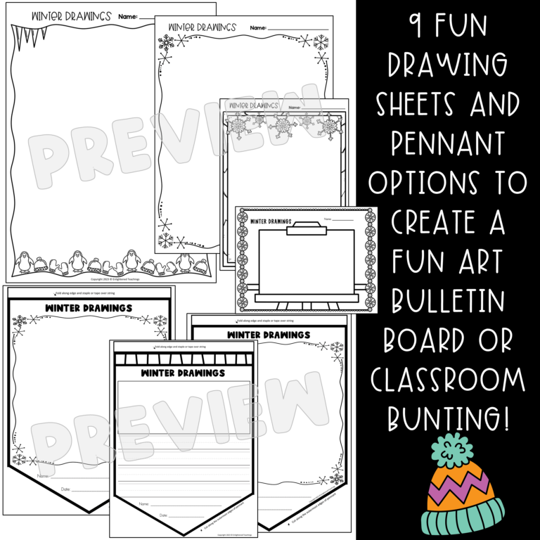 Winter Directed Drawings Worksheets - Winter Writing Prompts - Draw and ...